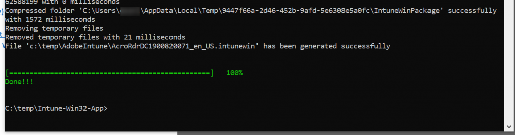 Install Adobe Reader DC using Win32 deployment and Microsoft Intune
