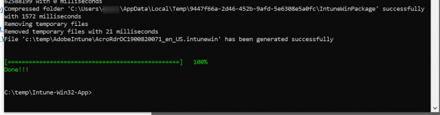 Install Adobe Reader DC using Win32 deployment and Microsoft Intune