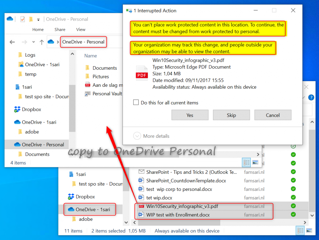 Microsoft Windows Information Protection User Experience