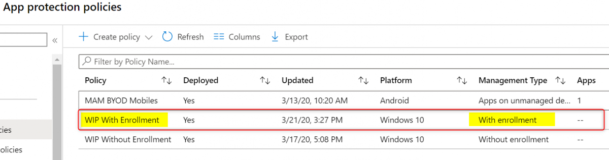 Azure Rights Management for WIP - Azure RMS for WIP