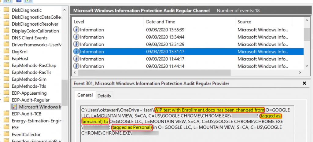 Microsoft Windows Information Protection User Experience