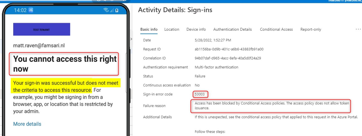 Blocking access to Microsoft 365 outside the Android for Work Profile ...